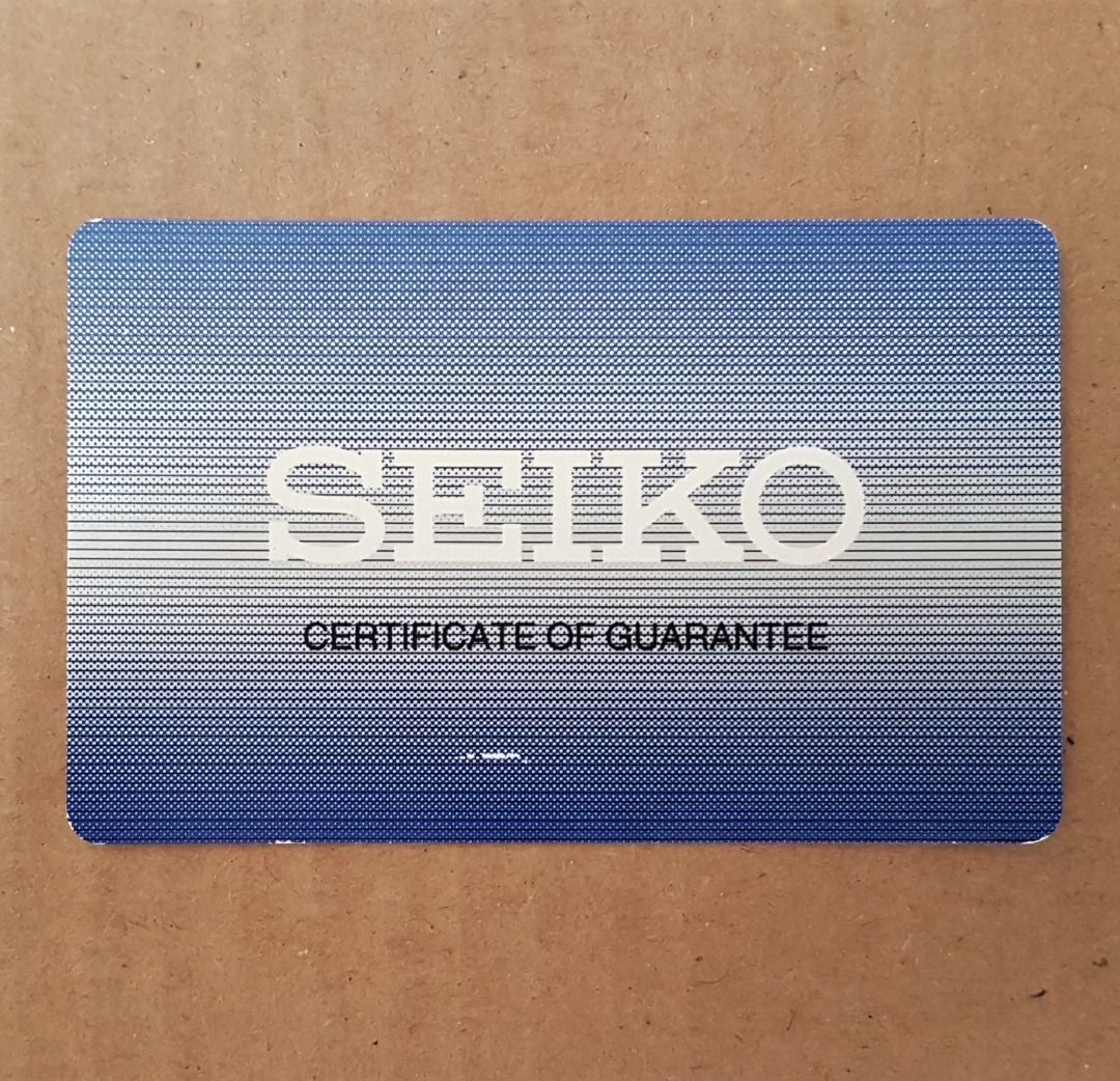 Seiko Wristwatch Warranty Card and Booklet, Seiko Certificate of ...