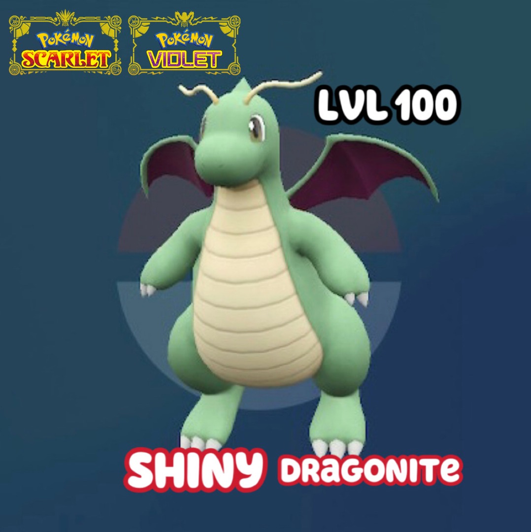 Shiny Dragonite Lvl.100 [Pokemon Scarlet & Violet Game], Hobbies & Toys ...