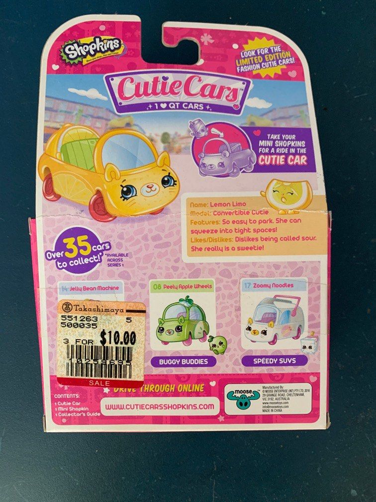 Shopkins Cutie Cars 07- Lemon Limo die cast body, Hobbies & Toys, Toys ...