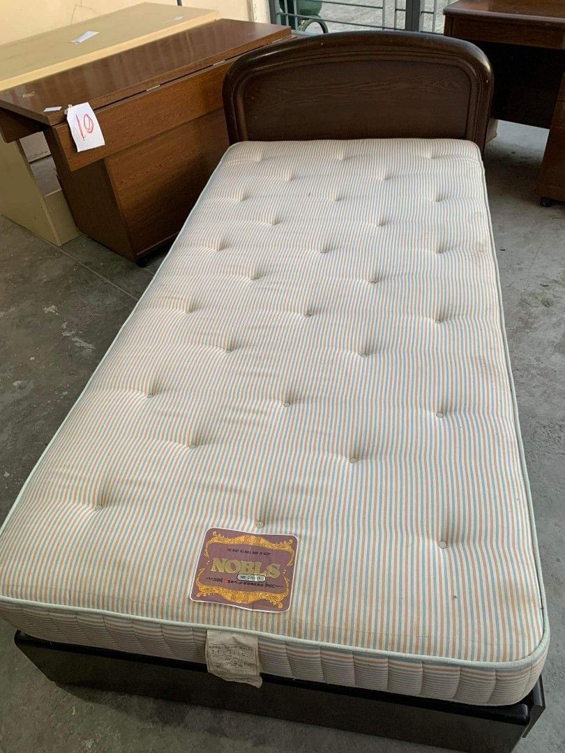 single size bed mattress and bed solid wood bed frame w/ pull out ...