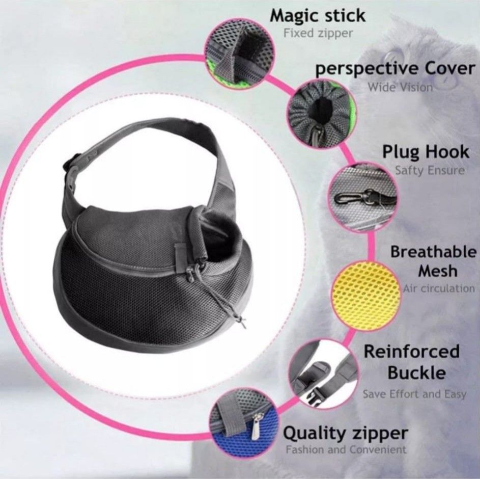 Slinged pet carrier (black), Pet Supplies, Homes & Other Pet ...