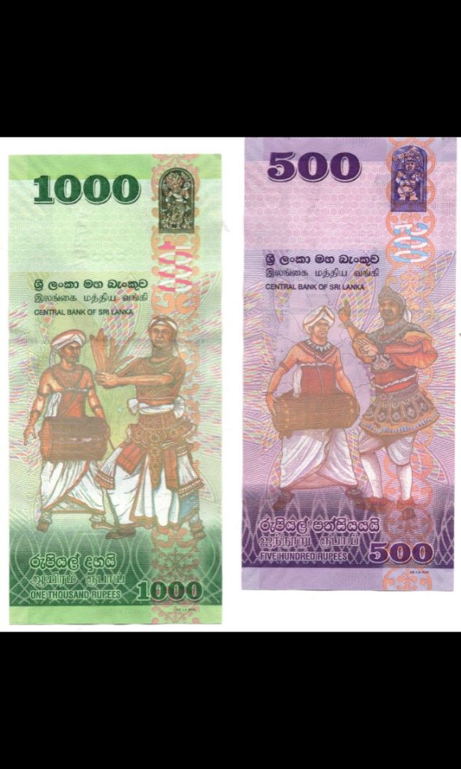 Sri Lanka 500 and 1000 rupees commemorative 2013 and 2018 issue ...
