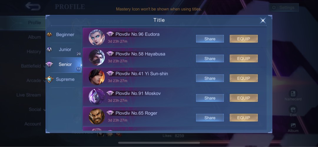 STACKED Mobile legends Account, 371 skins, Video Gaming, Video Games ...