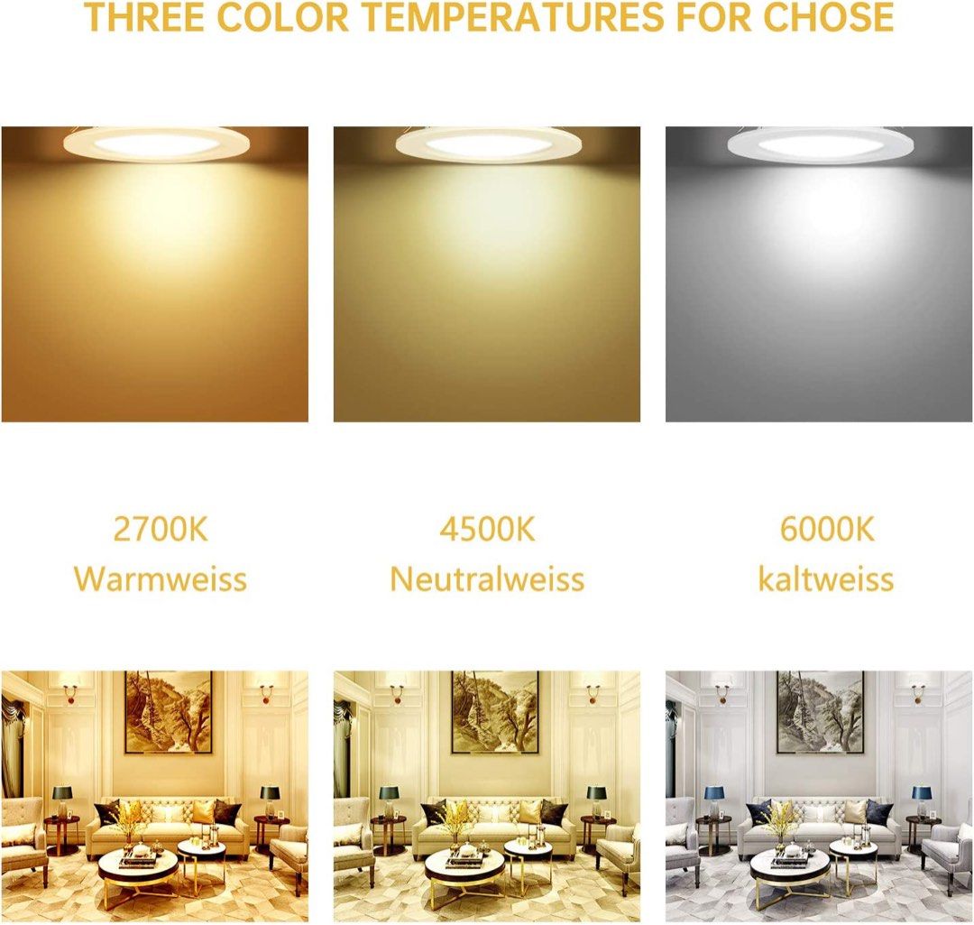 Supion LED Recessed Ceiling Light Spotlight Spot, 5 W Replaces 60 W ...