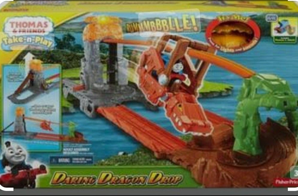 Thomas & Friends Take -N-Play Daring Dragon Drop train track, Hobbies ...