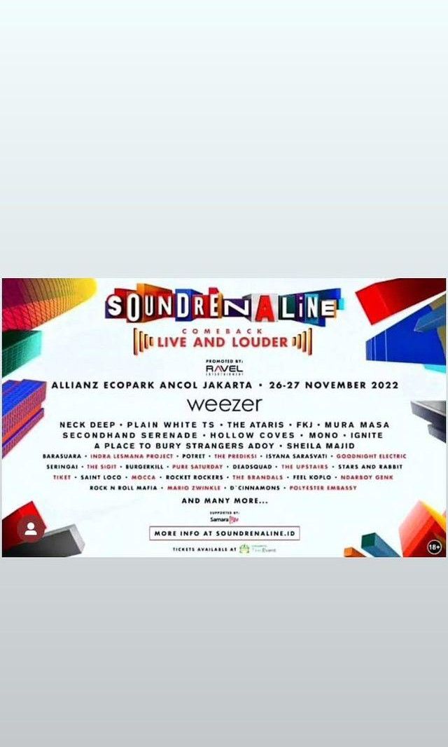 Tiket SOUNDRENALINE 26-27 Nov, Tiket & Voucher, Tiket Acara di Carousell