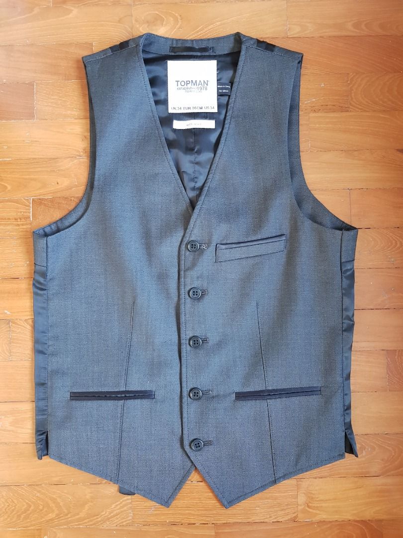 Topman Vest, Men's Fashion, Coats, Jackets and Outerwear on Carousell