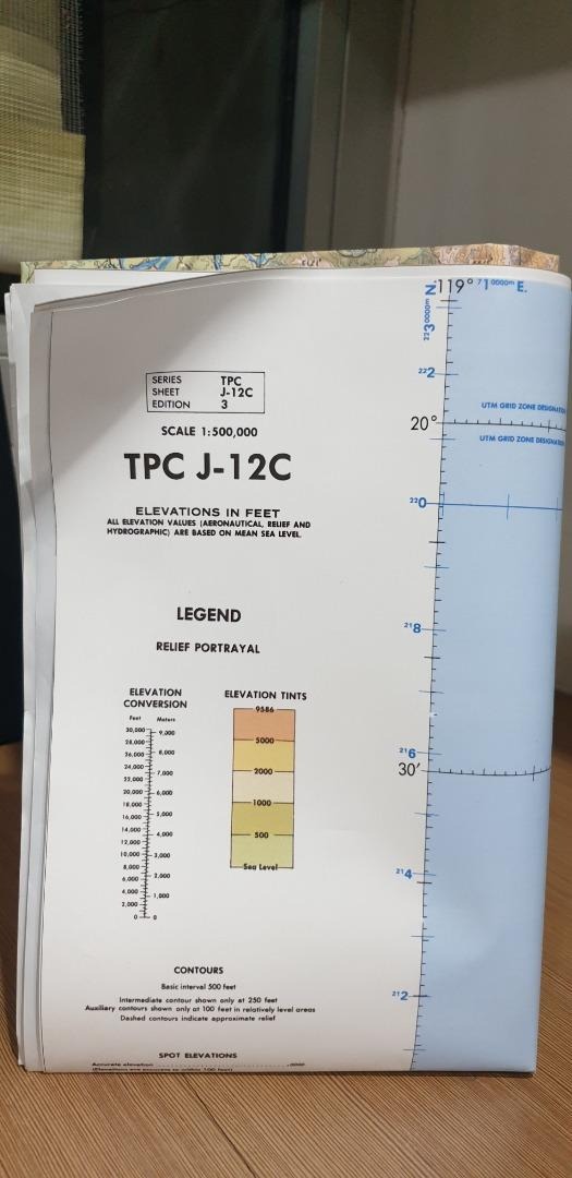 TPC J12C Map 1:500,000 w/ CYA Rotating Plotter and Flight Computer ...