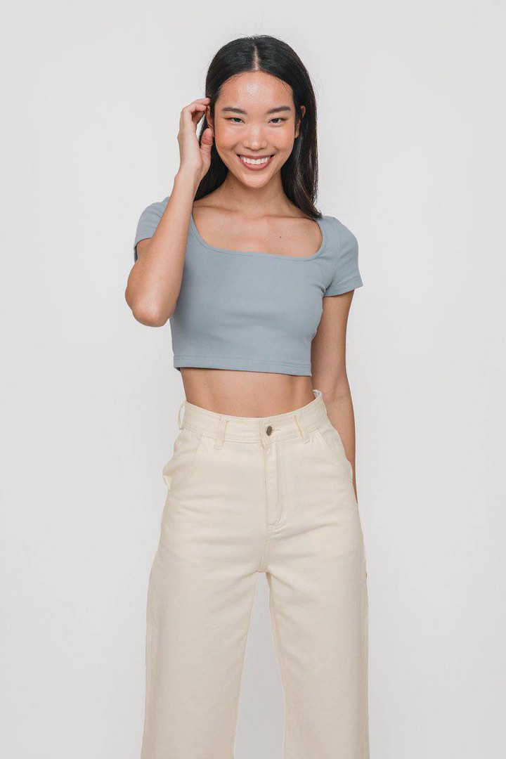 TTR Liberty Basic Top (Dusty Blue), Women's Fashion, Tops, Shirts on ...