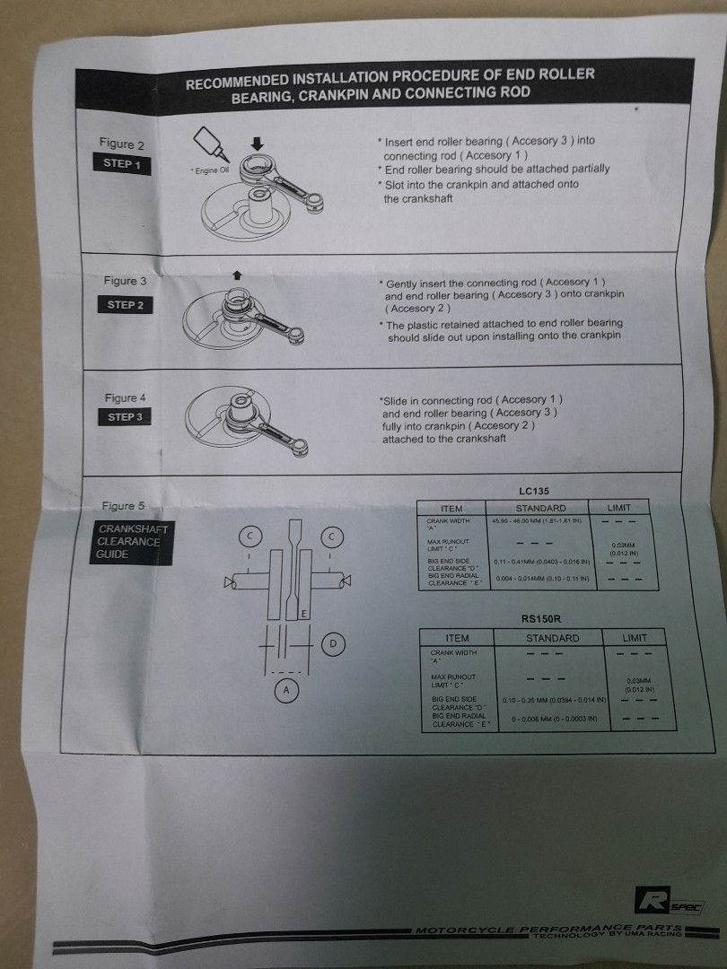 Uma racing con rod LC5S, Motorcycles, Motorcycle Accessories on Carousell