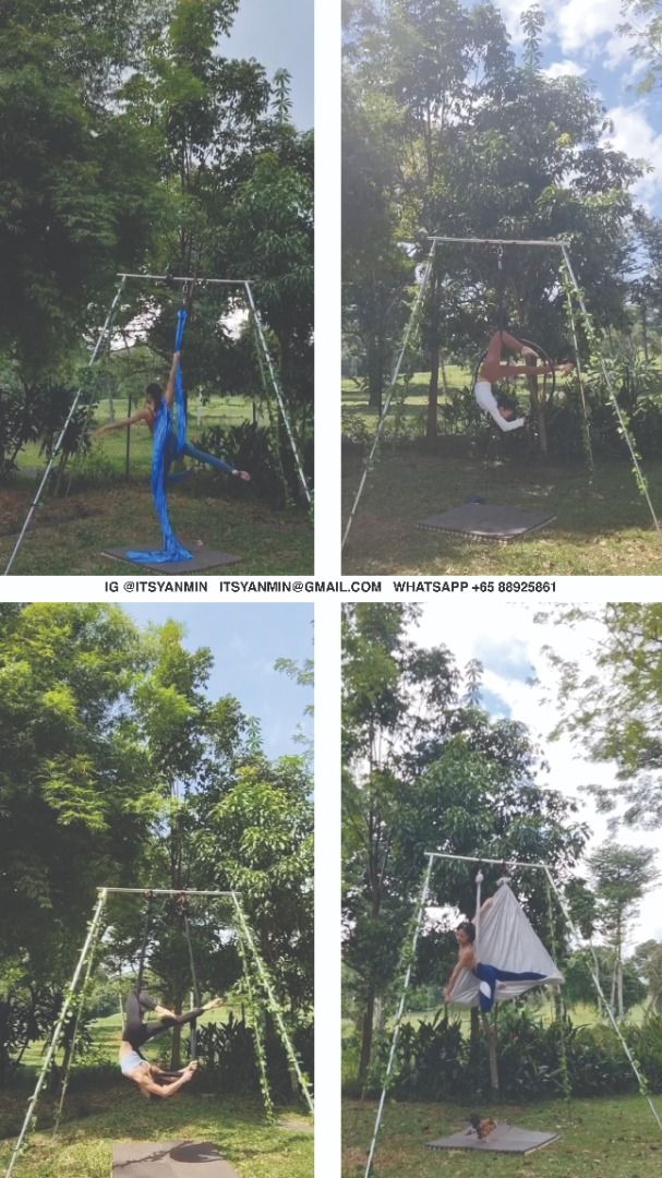 Uplift Active Height Adjustable Portable Aerial Rig + Top bar extension ...