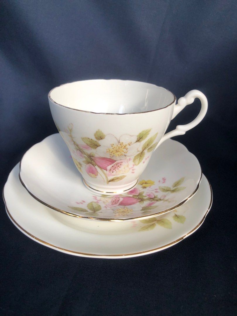 Vintage Royal Stuart teaset trio fine bone china, Hobbies & Toys ...