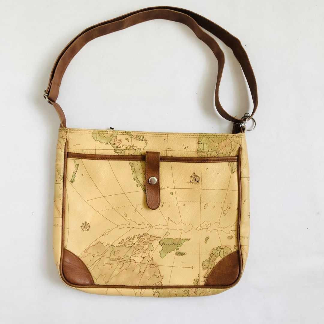 Vintage World Map Bag, Luxury, Bags & Wallets on Carousell