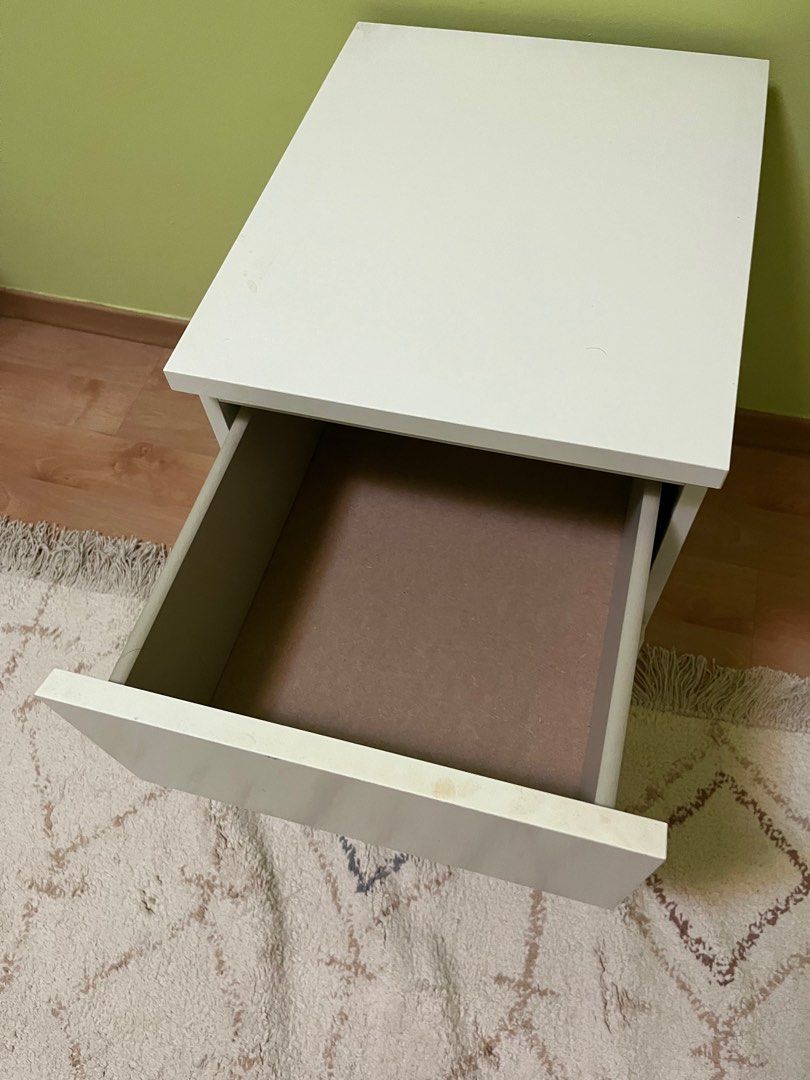 White bedside table filing cabinet, Furniture & Home Living, Furniture ...