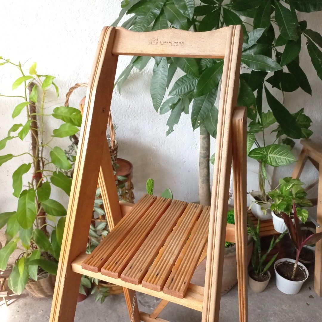 Wooden 4 step folding ladder farmhouse boho cottagecore, Furniture ...