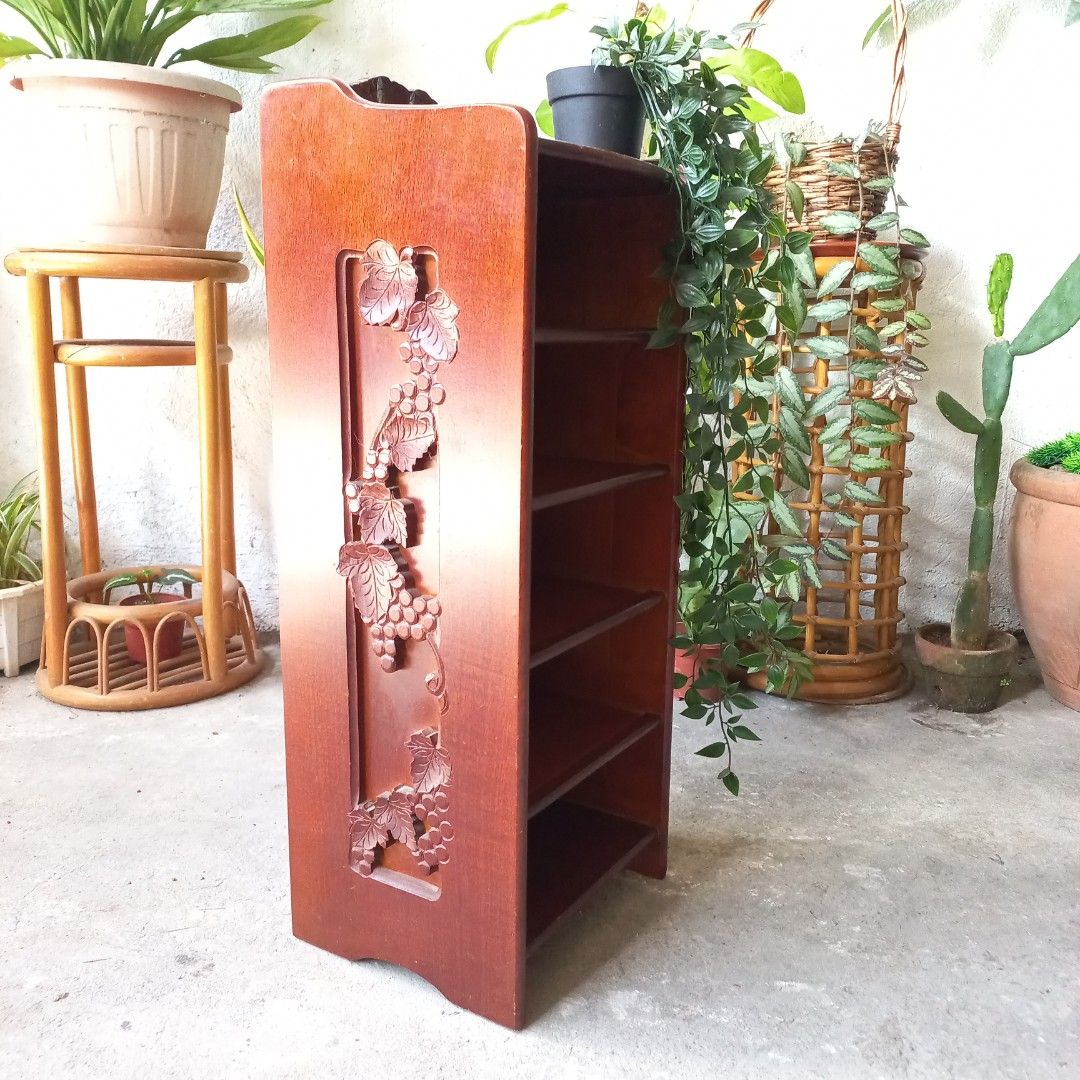 Vintage wooden 6-tier multipurpose shelf slipper rack shoe rack ...