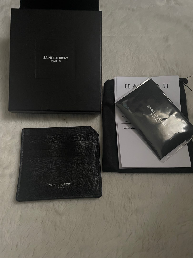 YSL card holder Authentic, Barang Mewah, Tas & Dompet di Carousell