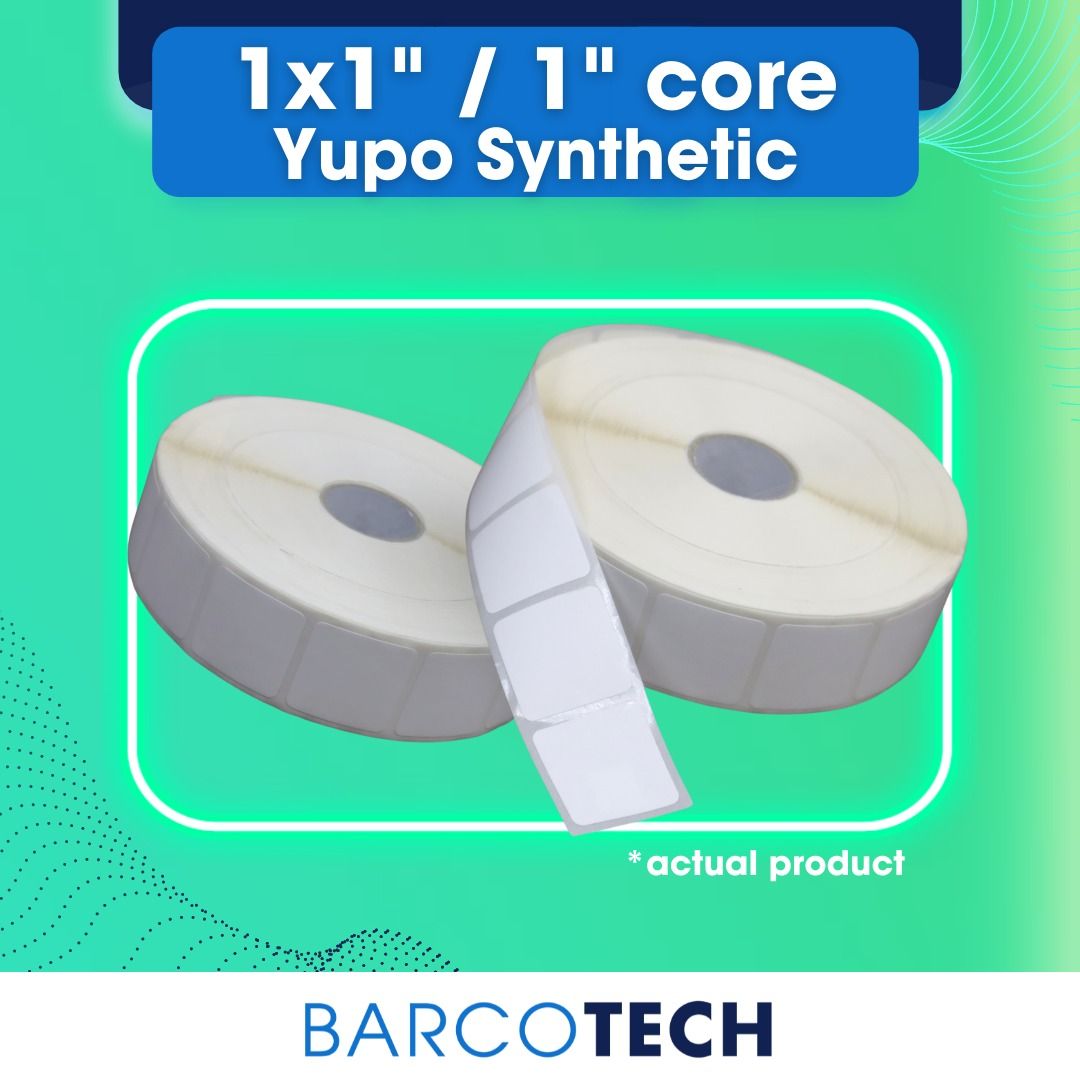 Yupo Synthetic Barcode label roll 1x1", Computers & Tech, Office ...