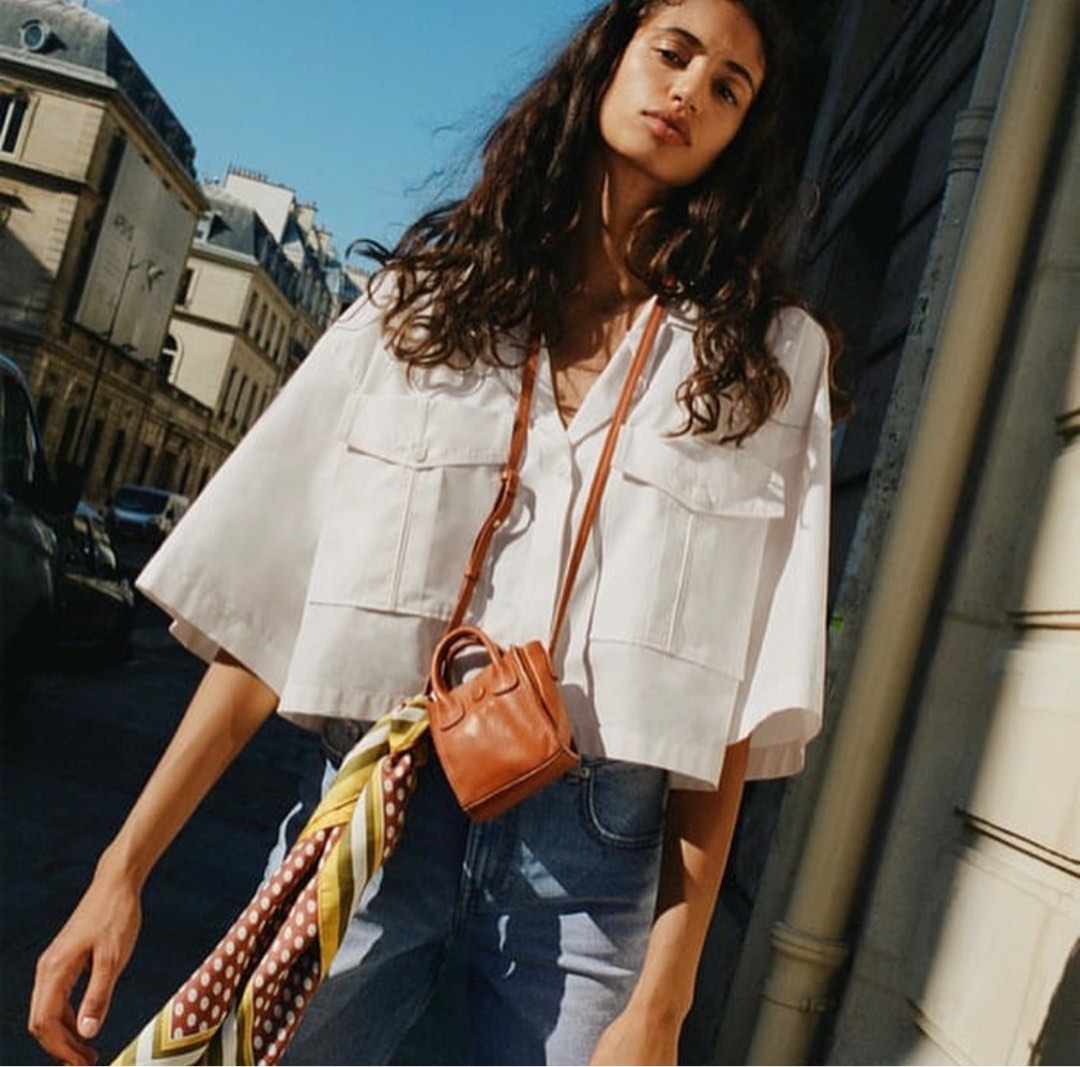 Zara like Buttondown White Polo Blouse Torio Brand BKK, Women's Fashion ...