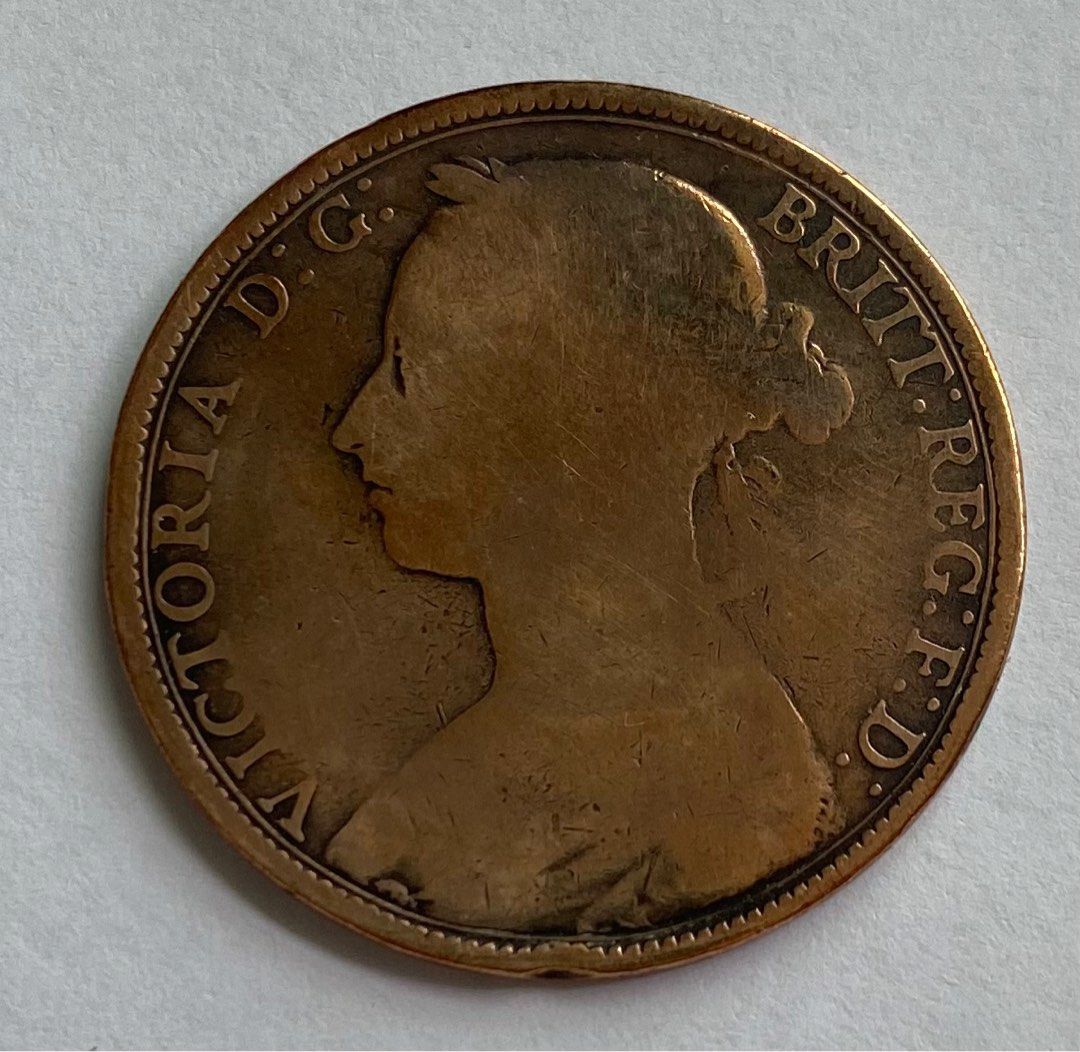 1893 Queen Victoria One Penny, Hobbies & Toys, Memorabilia ...