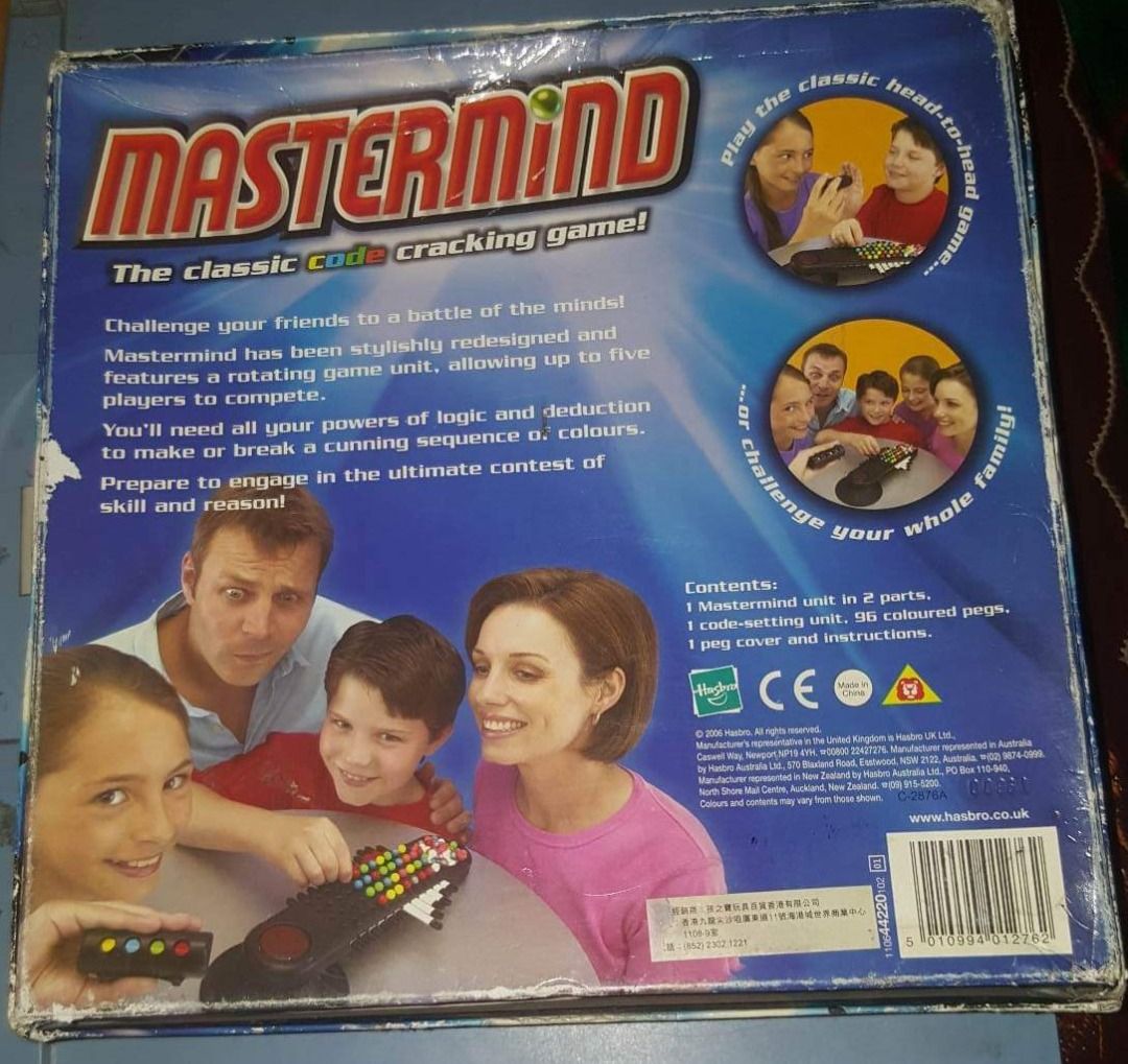 2006 Hasbro Mastermind Strategy Code Cracking Game Bead Machine Plans ...