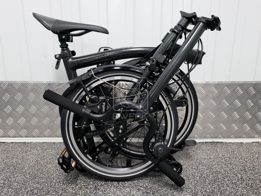 BNIB Brompton P Line Storm Grey H4R High Bar with Roller Frame/Rack 4 ...