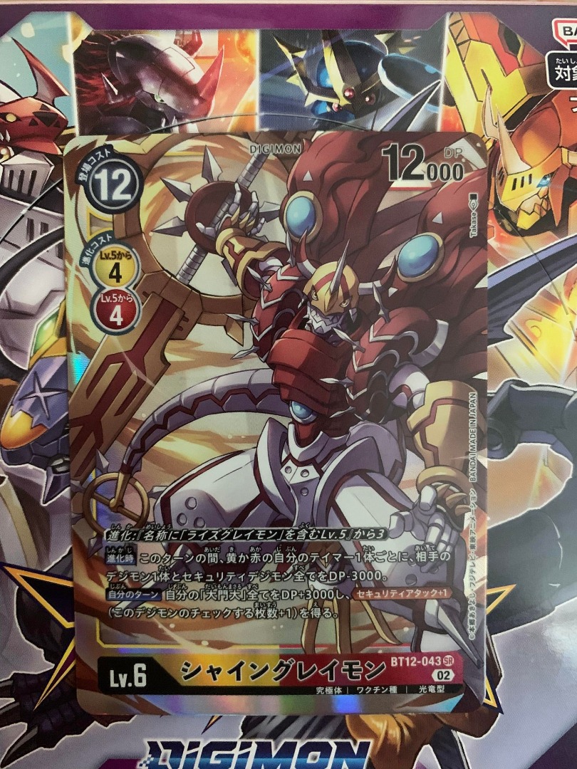 數碼暴龍 卡 咭 TCG DIGIMON CARD GAME BT12 BT 12 BT-12 超越時空 BT12-043 (SR) 閃光暴龍獸, 興趣及遊戲, 玩具 & 遊戲類 ...