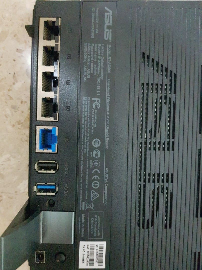 Asus router dual band RT-AC56S 802.11AC gigabit router, Computers ...