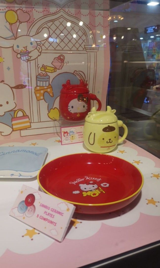 Authentic Sanrio Characters Cow play cow moo cpcm round plates / cups ...