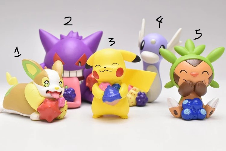Authentic Takara Tomy Pikachu Gengar Dratini Yamper Chespin Eating ...