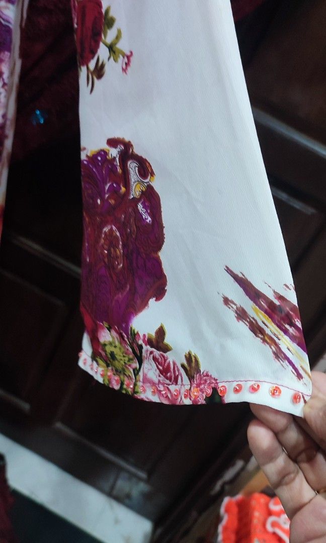 Baju kurung labuh kain lipat dpn belah, Women's Fashion, Muslimah ...