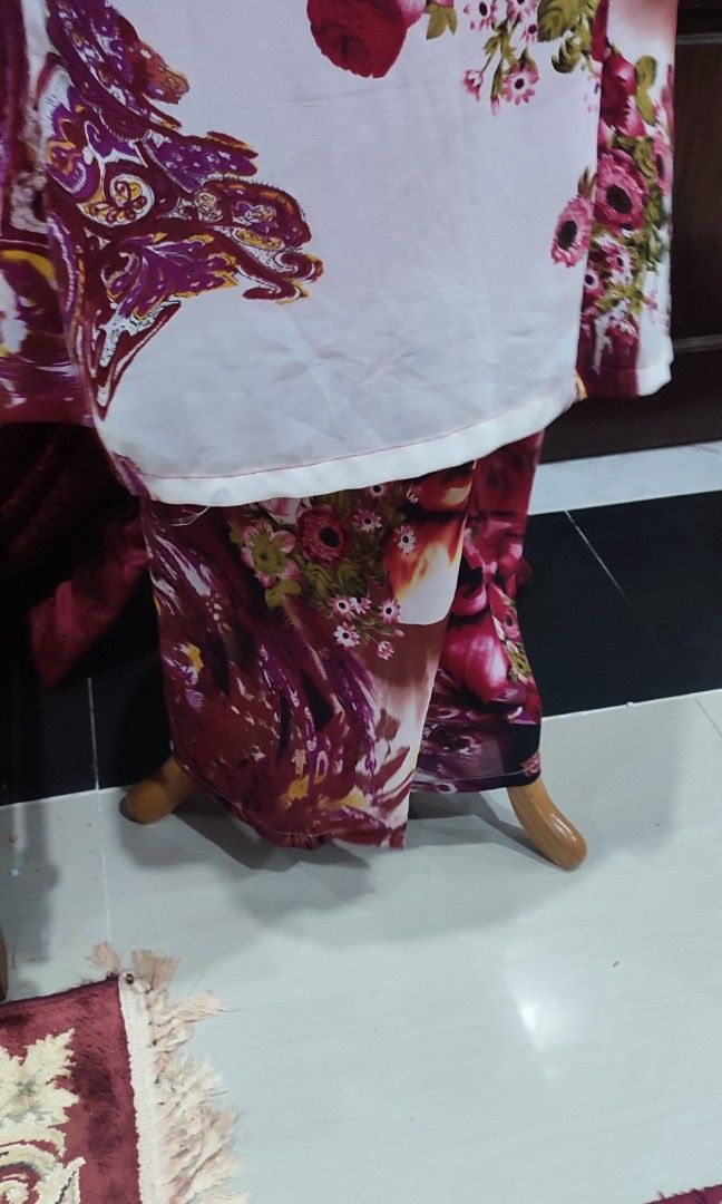 Baju kurung labuh kain lipat dpn belah, Women's Fashion, Muslimah ...