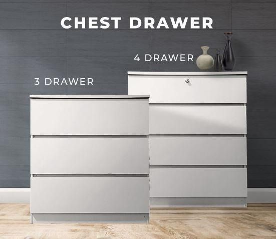 Brand New Chest of 3 | 4 Drawers Storage Space Organizer, Furniture ...