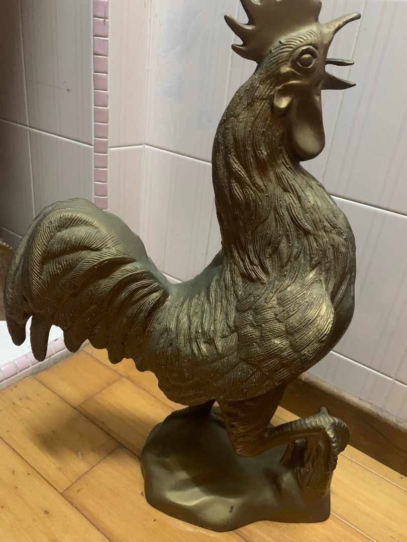 Vintage Brass rooster statue, Furniture & Home Living, Home Decor ...