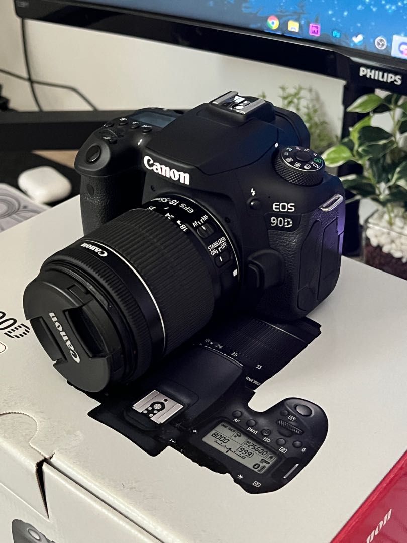 Canon EOS 90D DSLR Camera with 18-55mm Lens, Photography, Cameras on Carousell