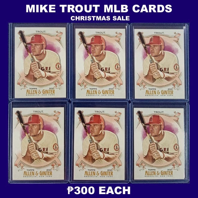 Christmas Sale! Mike Trout MLB Cards Php 300 Each, Hobbies & Toys, Toys ...