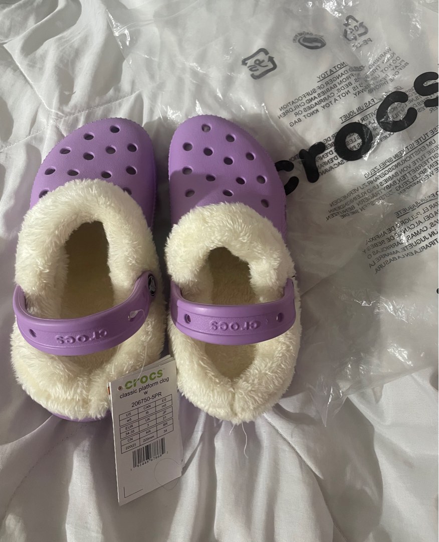 Crocs Classic Platform Clog Mid Wedge #Y2k Purple with warmer, Women's ...