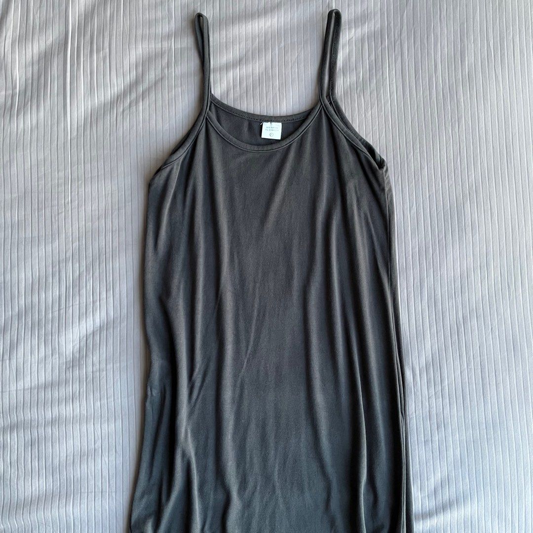 dark grey cami dress, Women's Fashion, Dresses & Sets, Dresses on Carousell