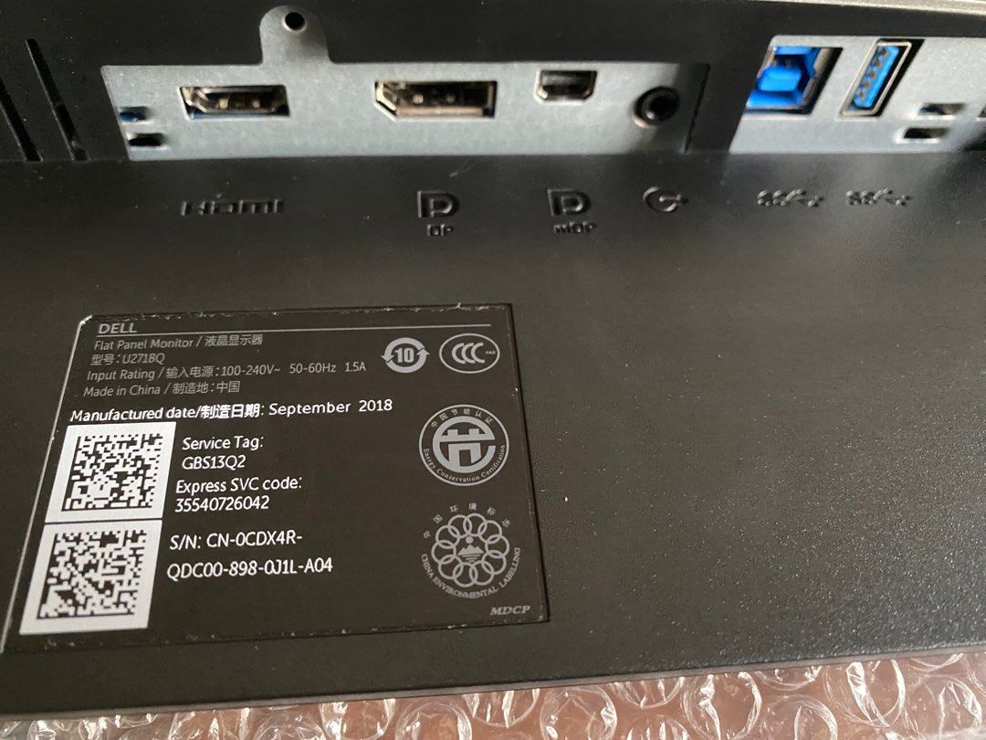 Dell Ultrasharp U2718Q 27inch 4K IPS Monitor, Computers & Tech, Parts ...