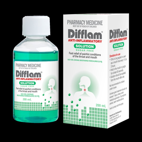 Difflam Anti Inflammatory Solution 200ml, Health & Nutrition, Medical ...