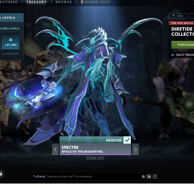 Dota 2 Diretide 2022 Collector's Cache Set for Spectre- Spoils of the Shadowveil, Video Gaming ...