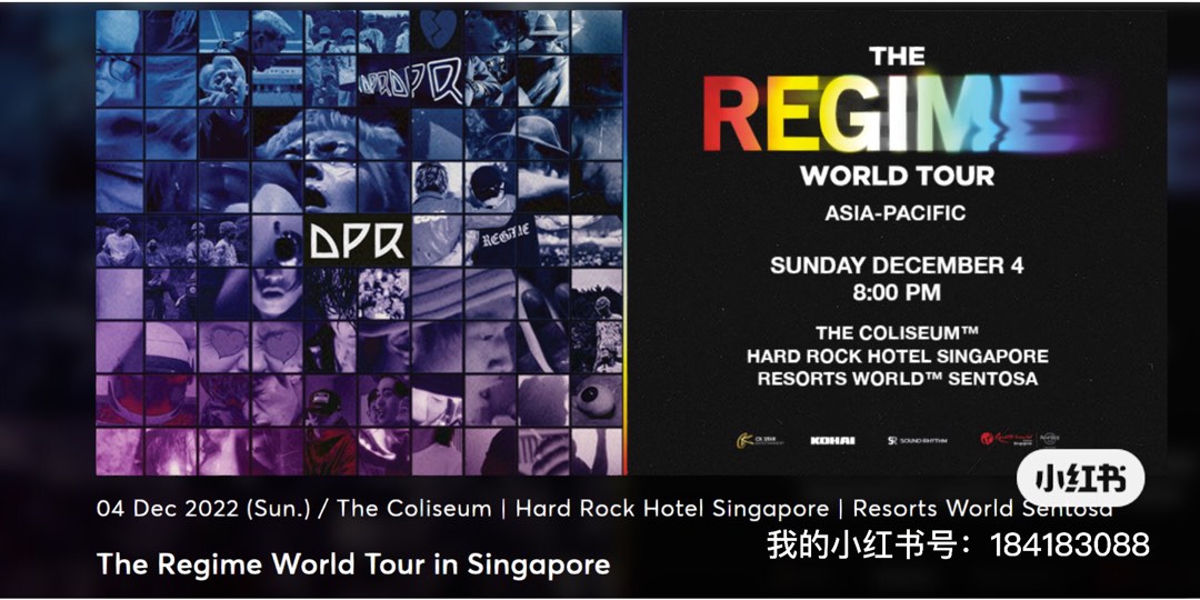 DPR the regime tour Singapore cat3, Tickets & Vouchers, Event Tickets ...