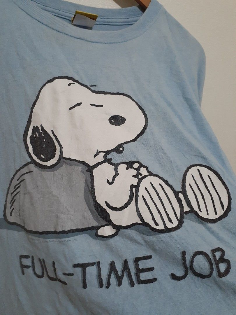Early 00's Snoopy Peanuts Full Time Job Shirt, Men's Fashion, Tops ...