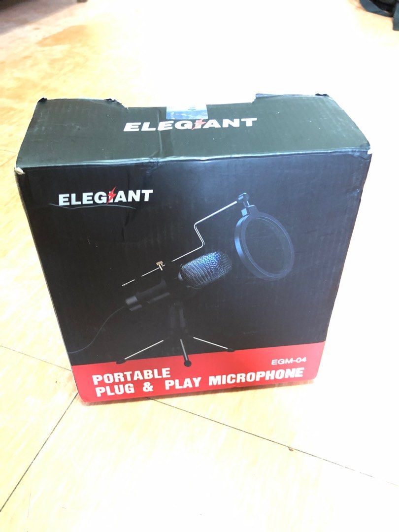 Elegiant USB Microphone with table stand, Audio, Microphones on Carousell