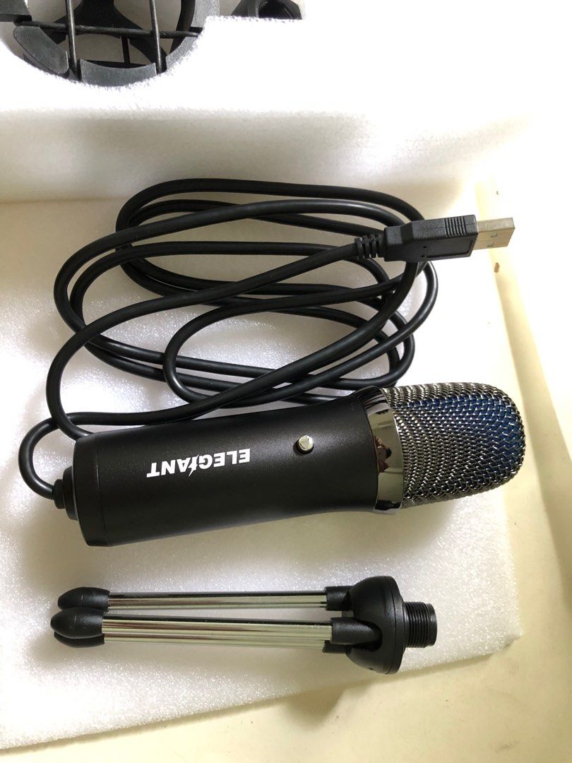 Elegiant USB Microphone with table stand, Audio, Microphones on Carousell