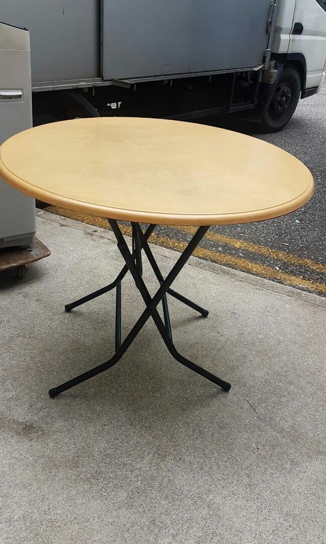 folding round table $20, call 90899511 at yishun, Furniture & Home ...