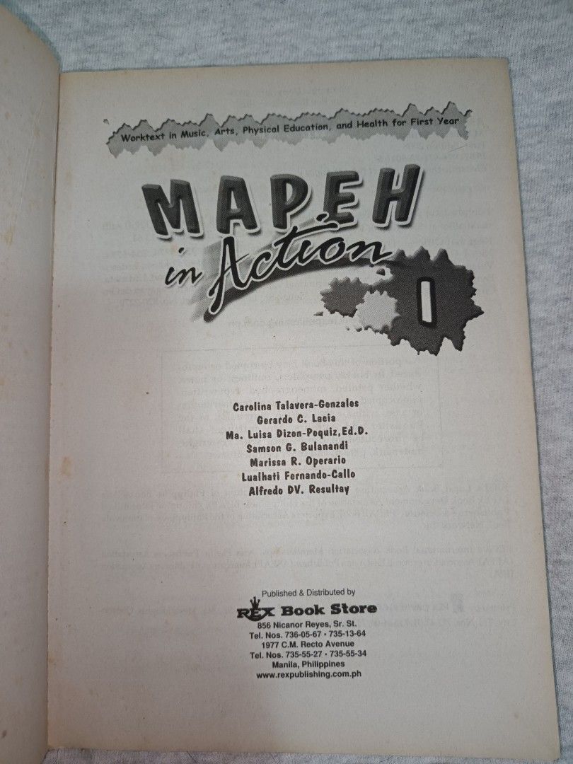 MAPEH in Action 1 Grade 7 Textbook 2008, Hobbies & Toys, Books ...