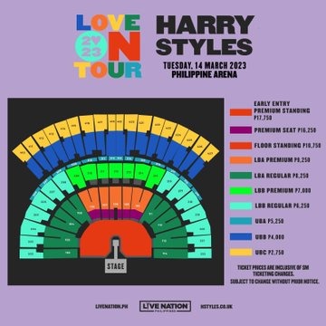 Lower Box A Premium Harry Styles Love on Tour Philippine Arena, Tickets ...