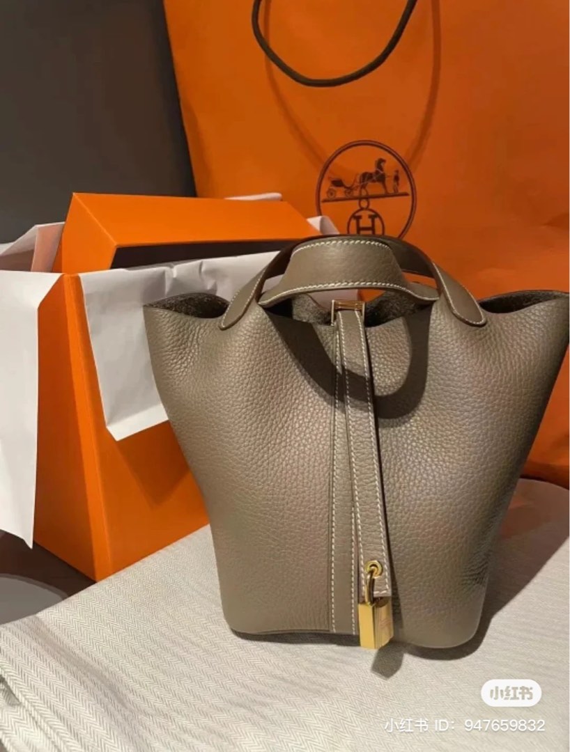 Hermes Picotin 18 Etoupe Gold, Luxury, Bags & Wallets on Carousell