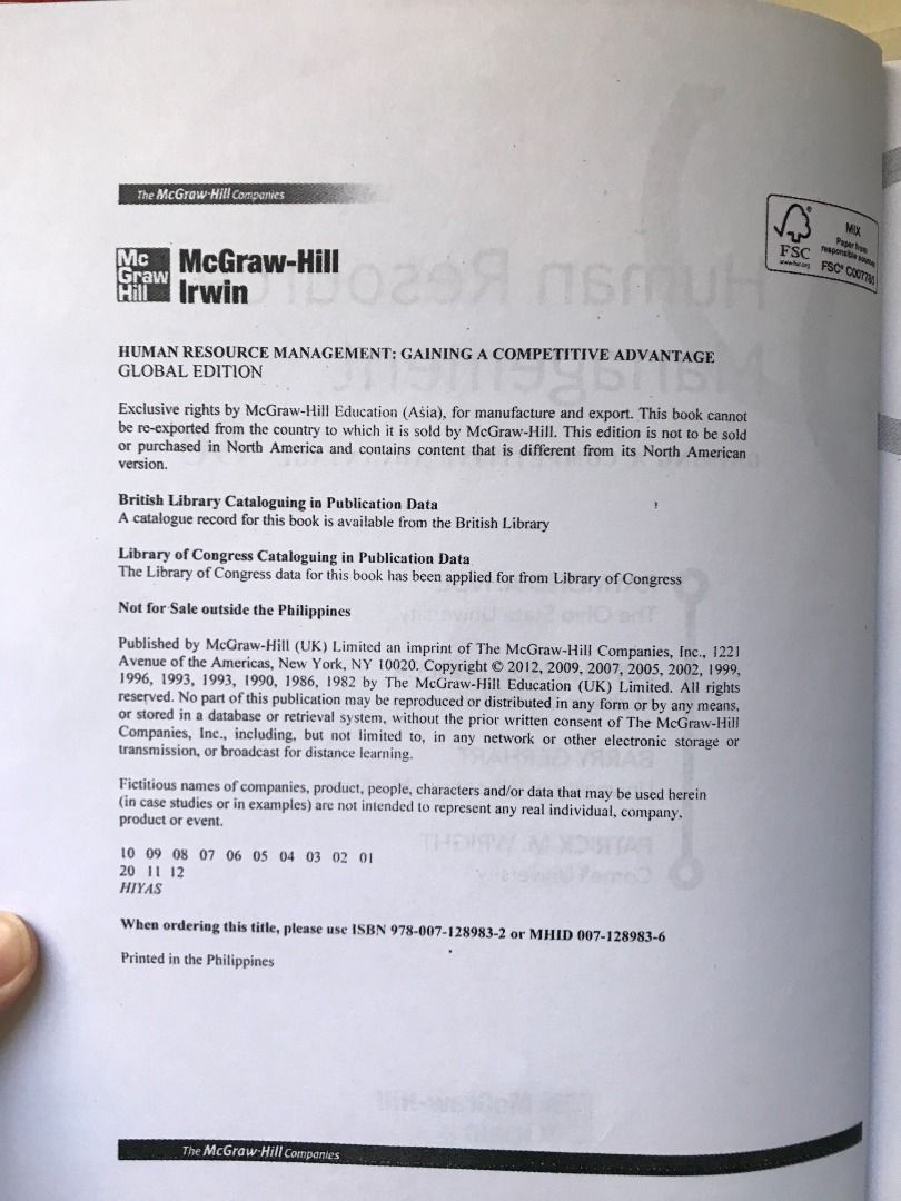 Human Resource Management by Noe, Hollenbeck, Gerhart, Wright McGraw ...